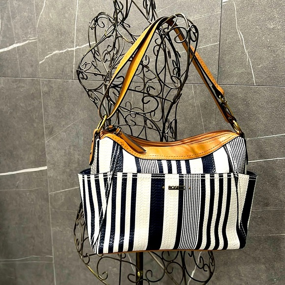 Bags | Rosetti Womens Purse Blue And White Striped | Poshmark